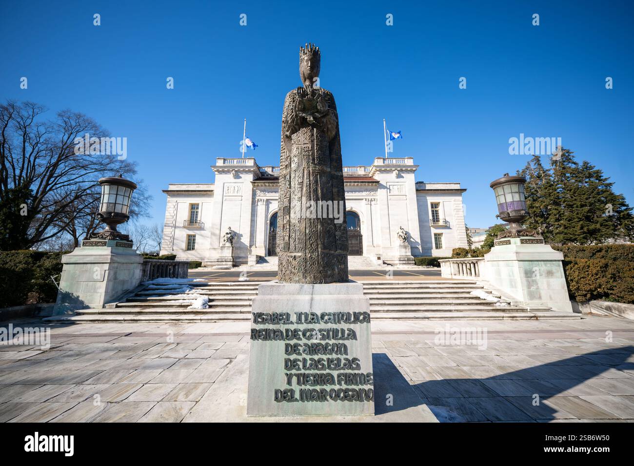 WASHINGTON DC, United States — A bronze statue of Queen Isabella I of ...