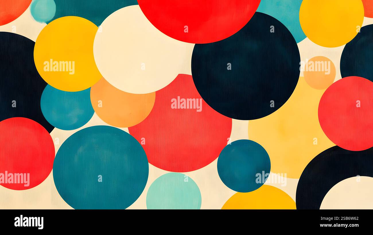 Vibrant Cascading Circles Of Varying Sizes And Colors Create An Abstract Modern Geometric Decor