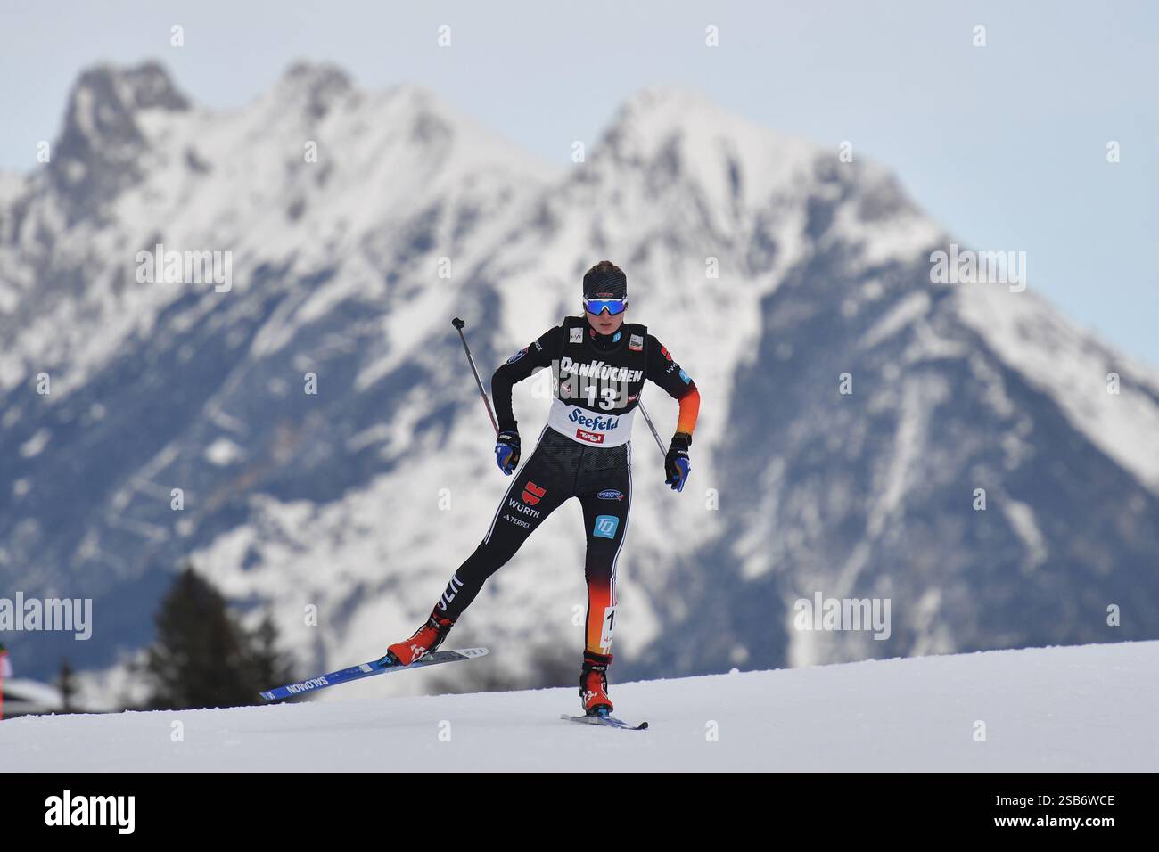 SEEFELD, AUSTRIA - FEBRUARY 1: Cindy Haasch of Germany competes during ...