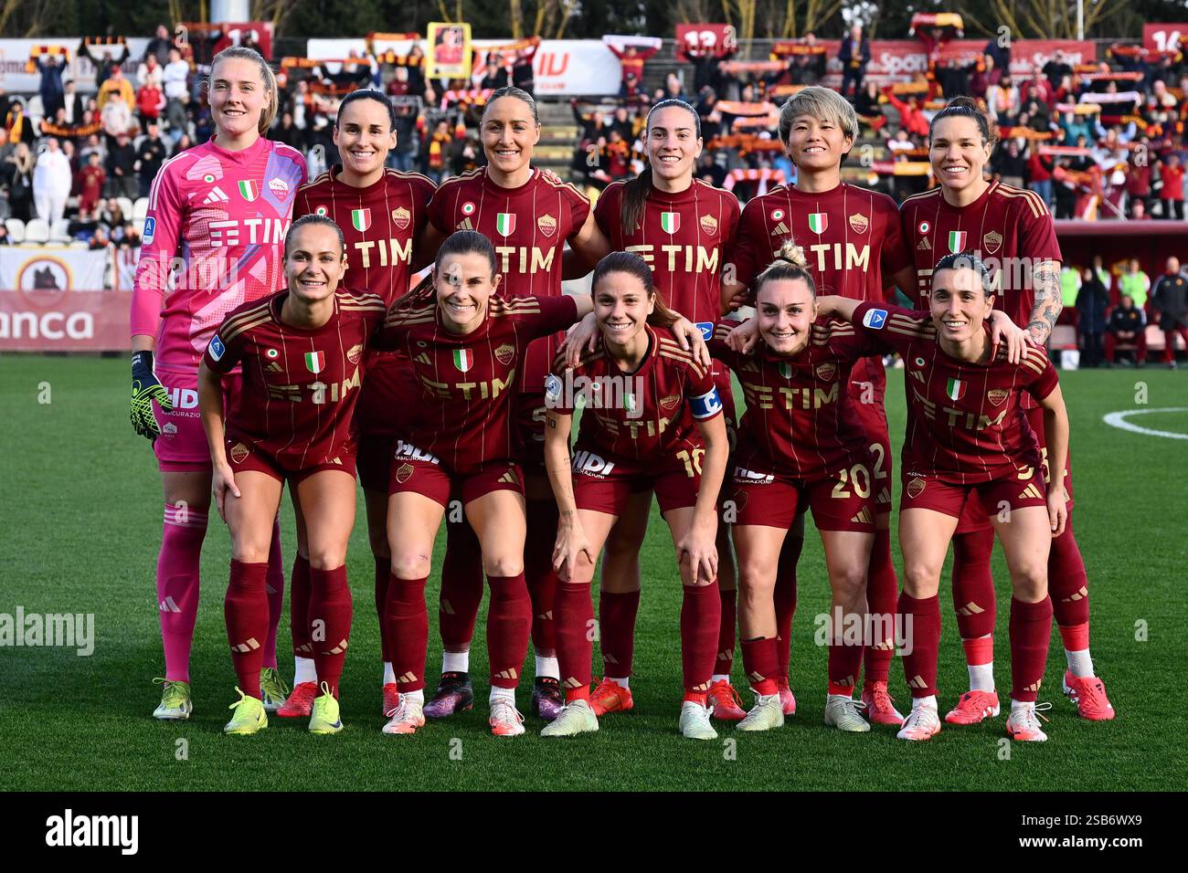 A.S. Roma Femminile players are posing for a team photo during the 17th ...