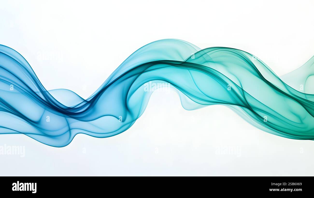 Serene abstract composition of soft gradient waves in tranquil blue and ...
