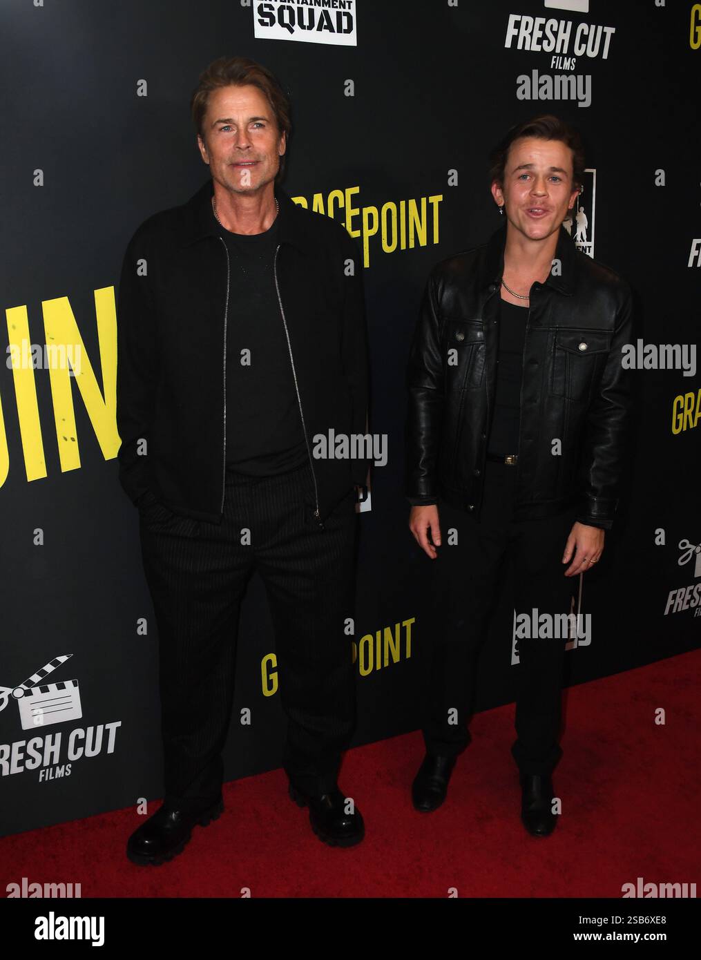 Actor Rob Lowe poses with actor/son John Owen Lowe at the Los Angeles ...