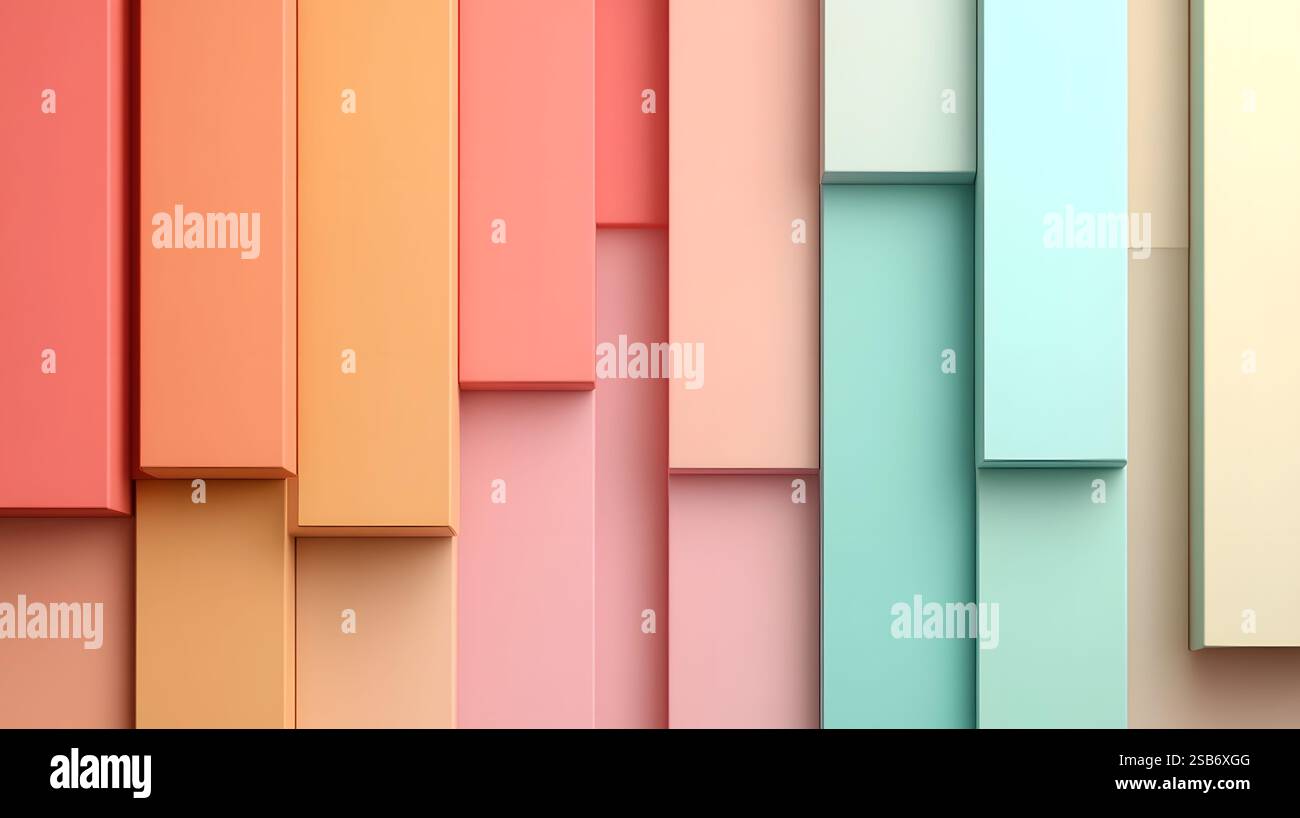 Soft,warm pastel gradient blends create a calming,modern 3D geometric ...