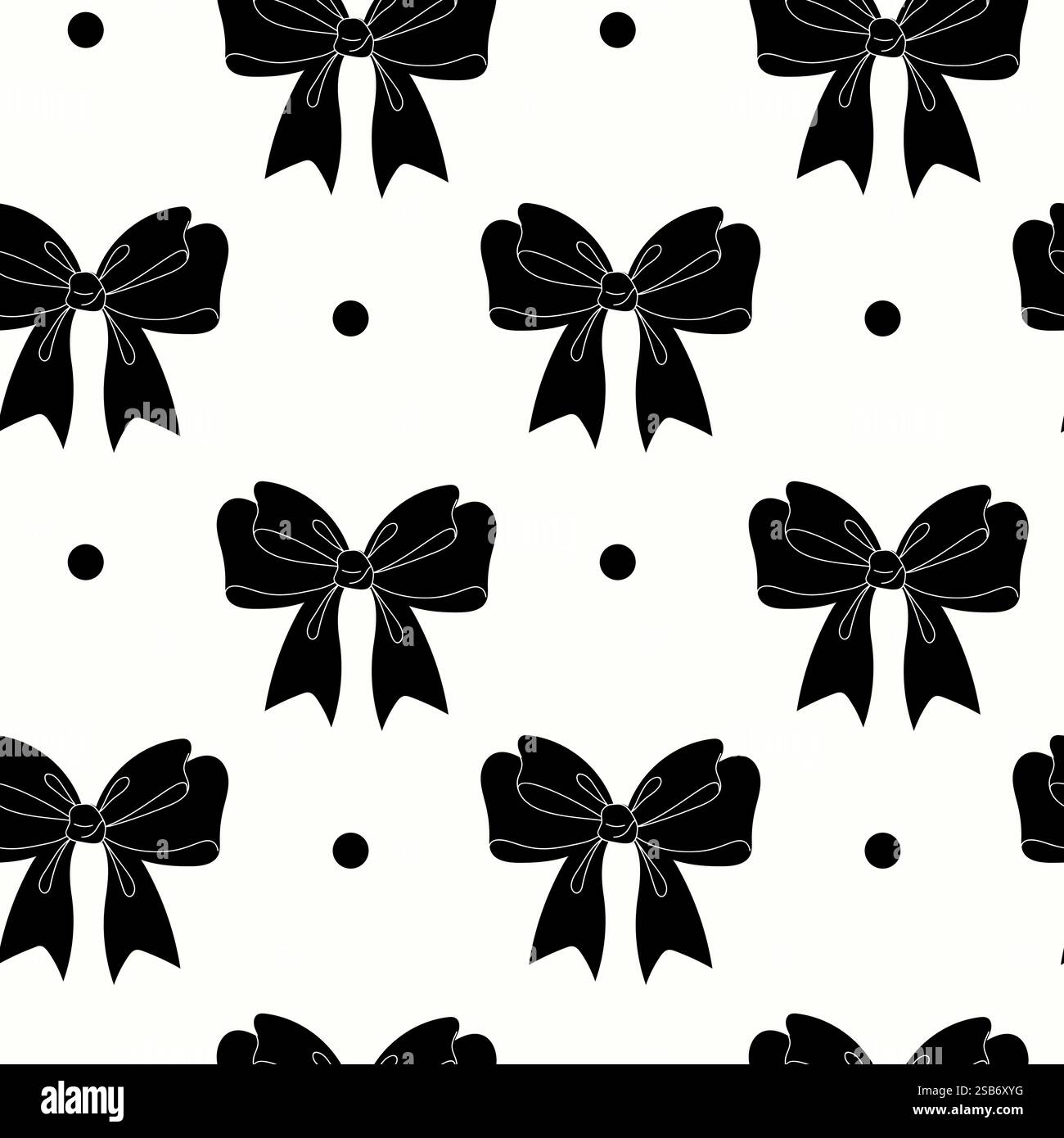Background black bows on white background, seamless pattern for ...