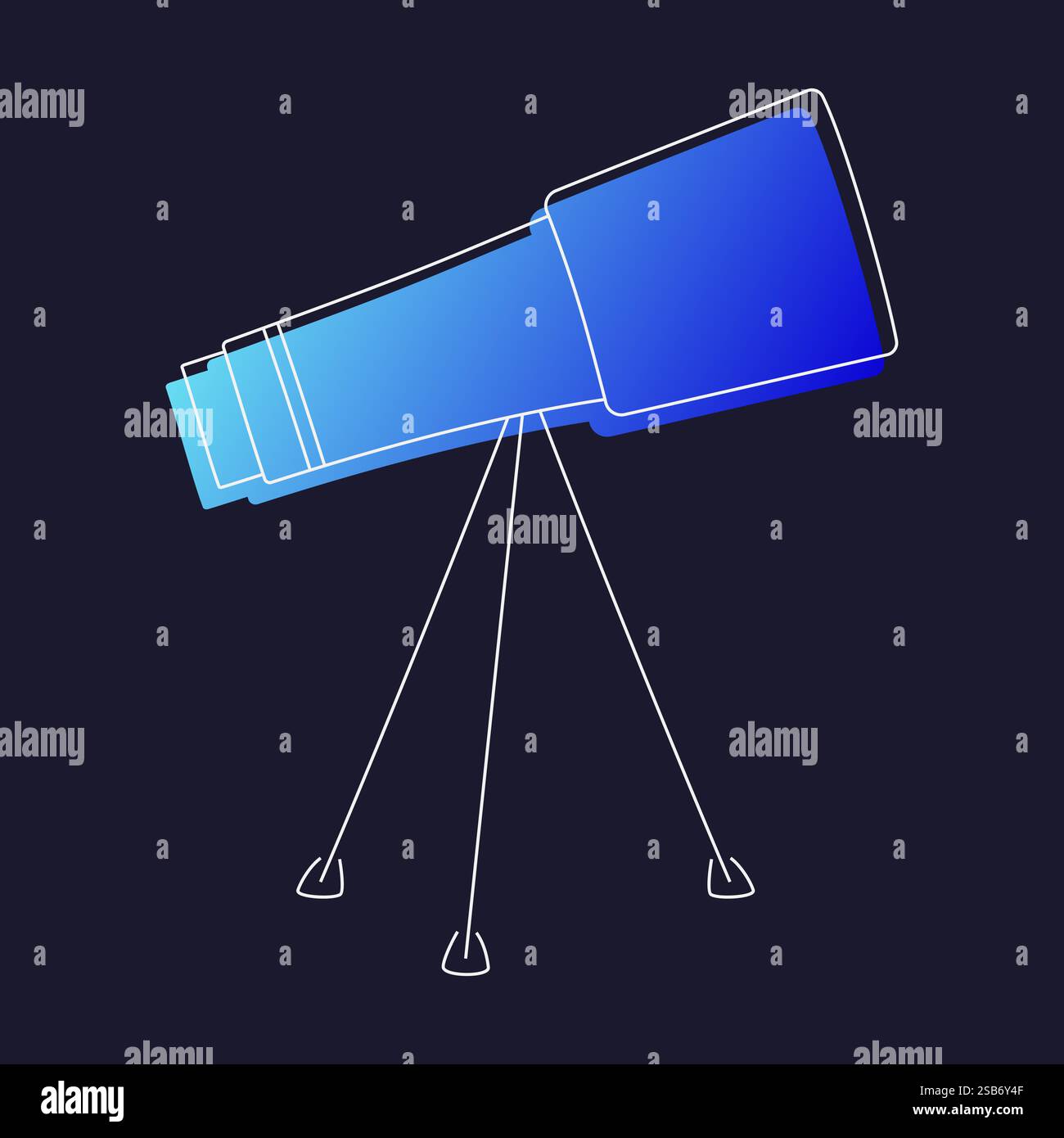 Telescope against blue background Stock Vector Images - Alamy