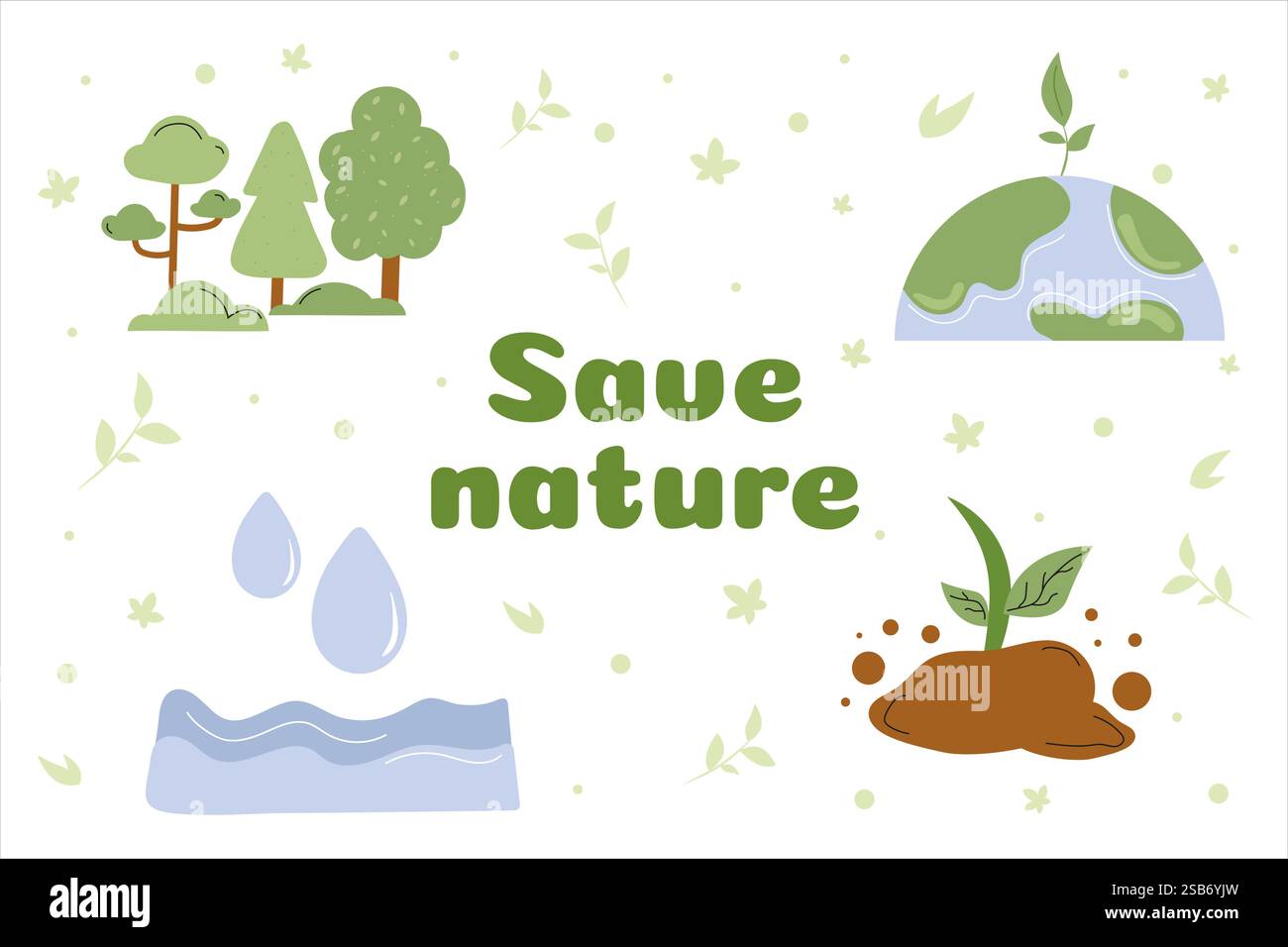 Creative illustration promoting the importance of protecting nature ...