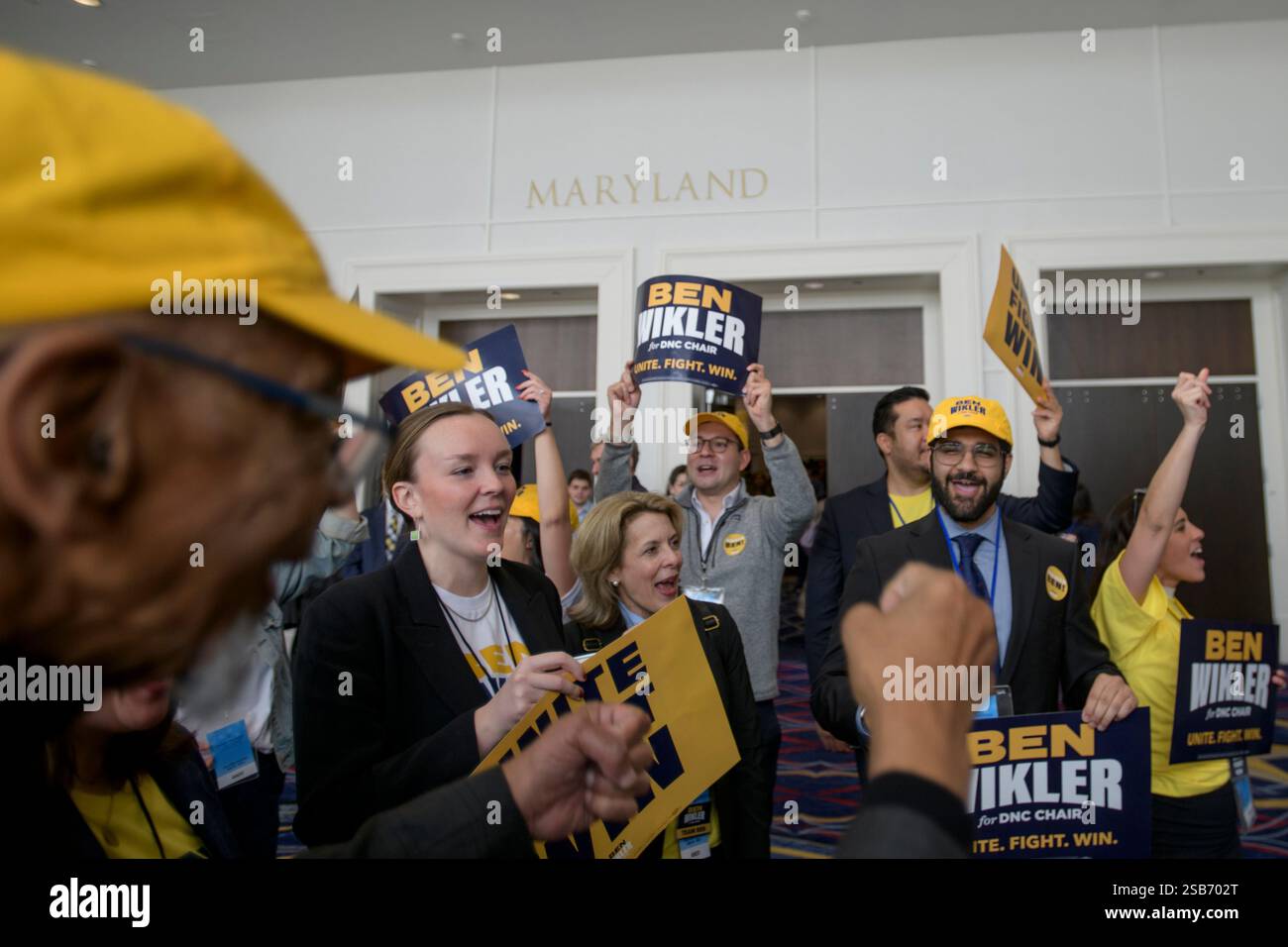 Supporters of DNC chair candidate Ben Wikler rally outside of the ...