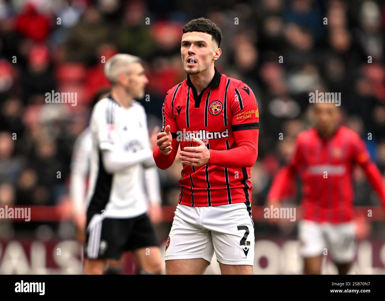 Walsall's Connor Barrett reacts during the Sky Bet League Two match at ...