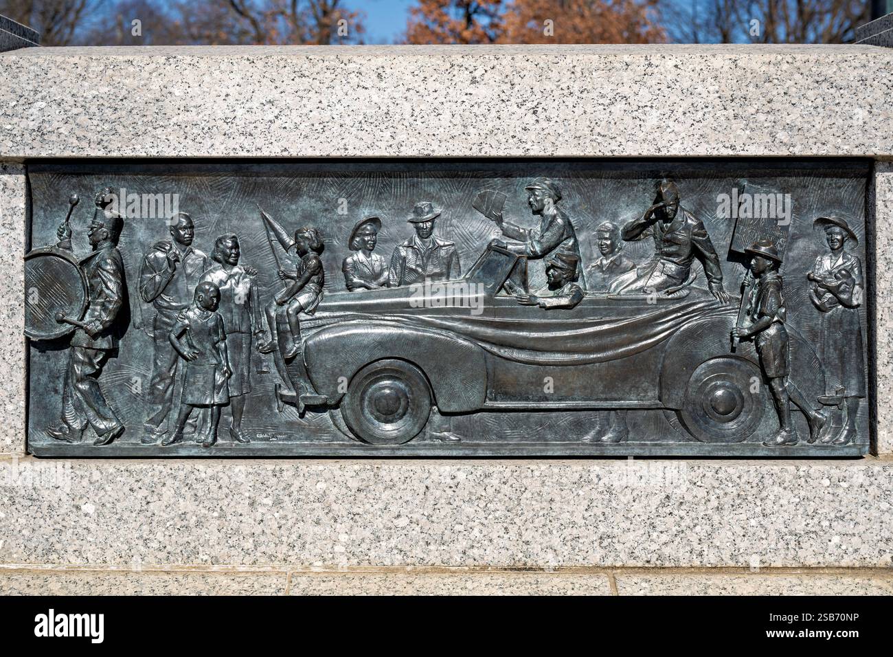 WASHINGTON DC — Bronze bas-reliefs depicting scenes from the Atlantic ...