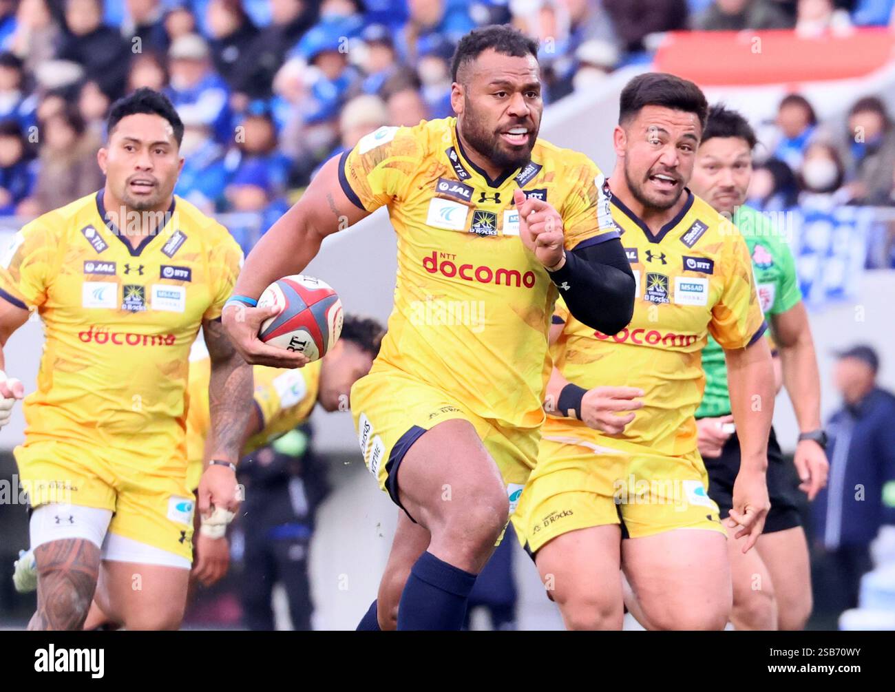 February 1, 2025, Kumagaya, Japan - Urayasu D-Rocks center Samu Kerevi ...