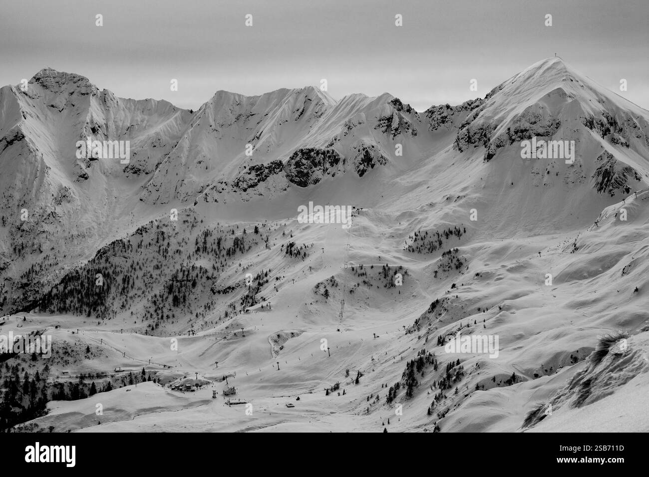 Italian alps mountains snow orobie Black and White Stock Photos ...