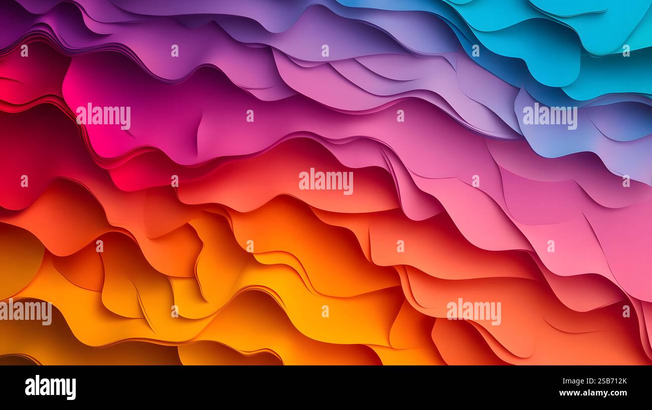 Captivating digital art piece featuring vibrant,layered 3D gradient ...