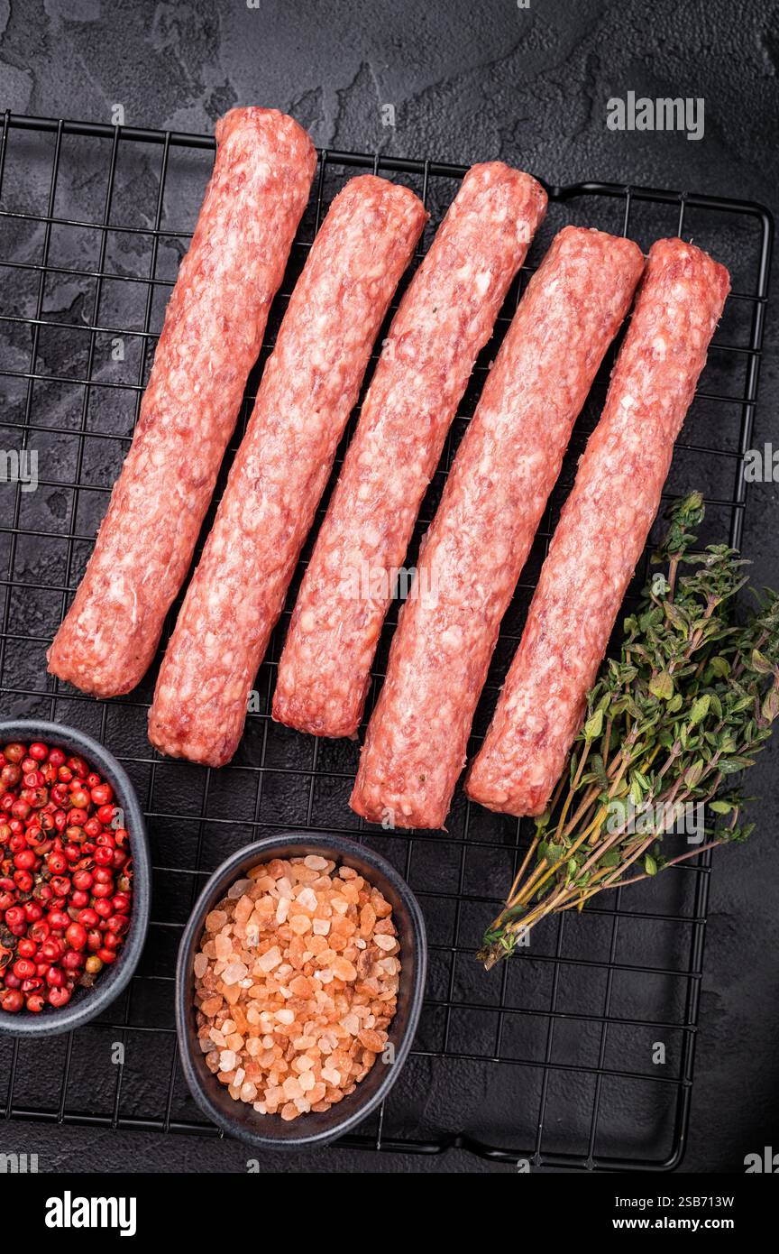 Uncooked Raw Cevapcici Sausage, fresh Cevapi from mince beef and pork ...