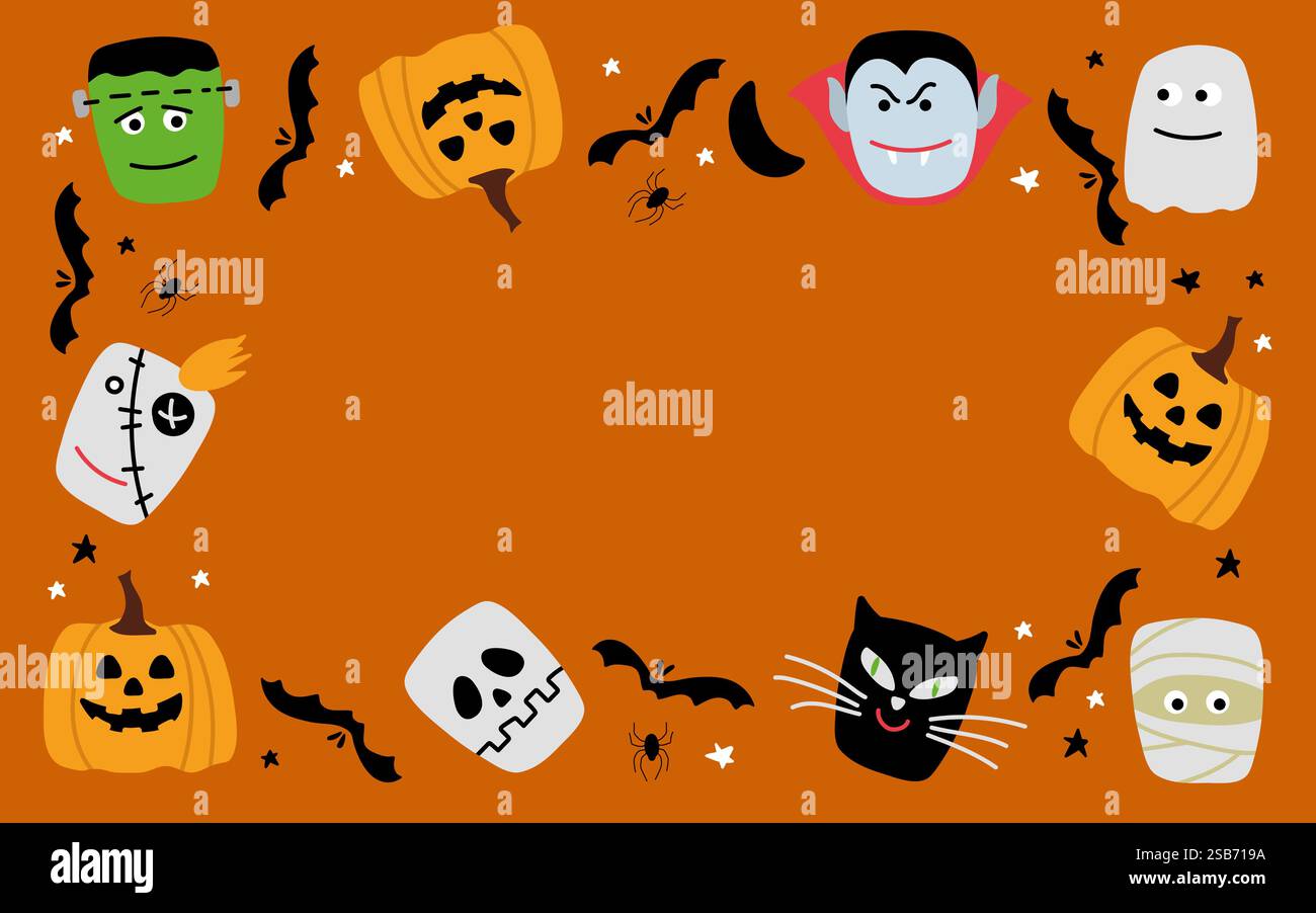 Happy Halloween. Monsters. Dracula and Black cat. Funny spooky vampire ...