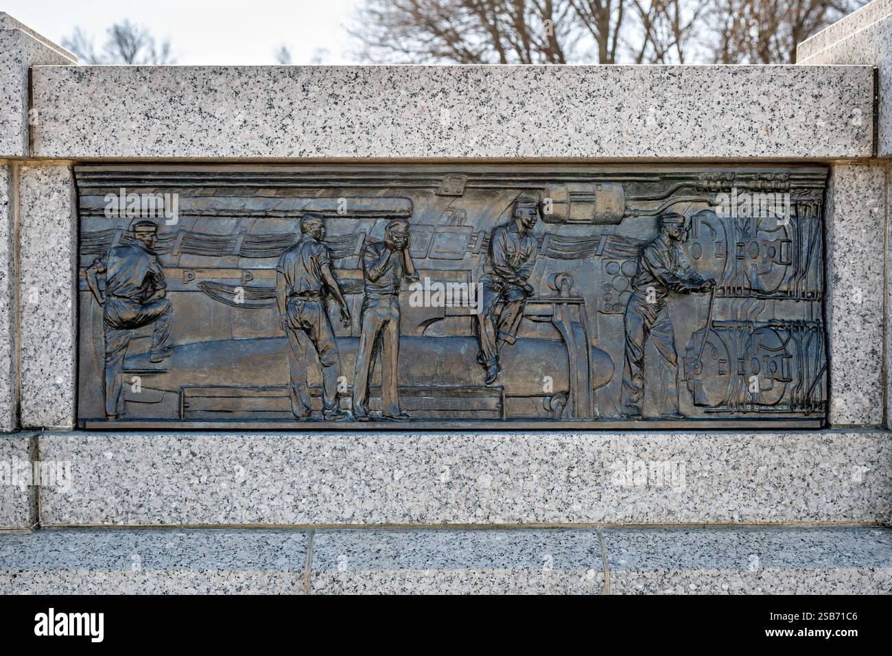 WASHINGTON DC — The Submarine Warfare bronze bas-relief at the National ...