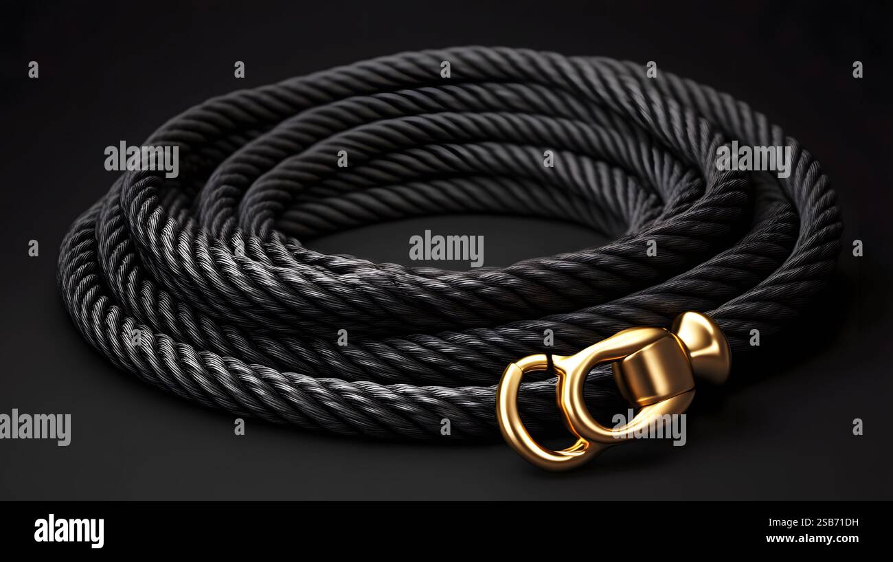 Coiled metallic rope with a functional and minimalist aesthetic ...