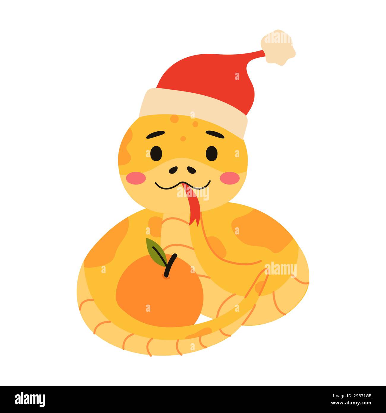 cartoon cute snakes isolated on white background. Little child snake ...