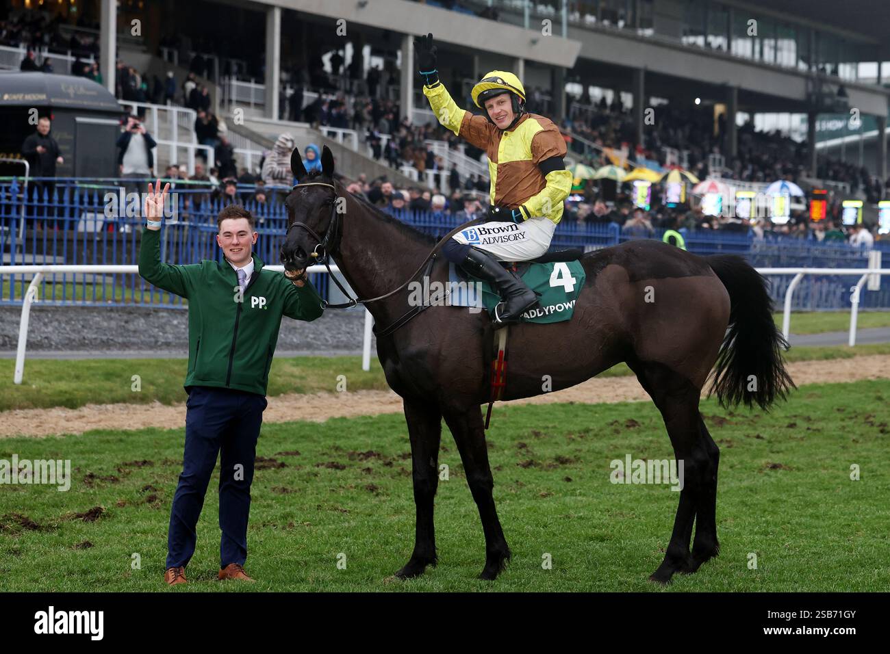Paul Townend celebrates aboard Galopin Des Champs after winning the ...