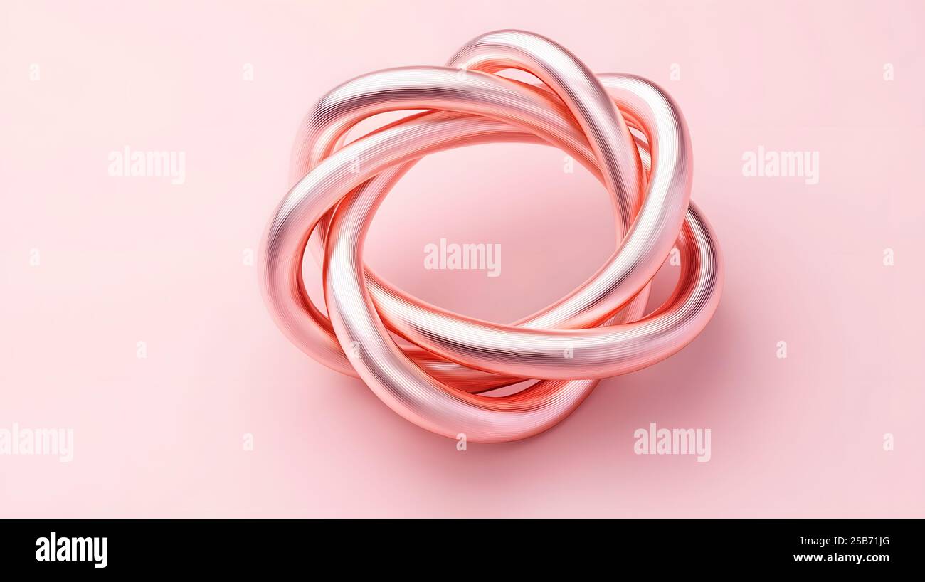 Elegant abstract curves formed by thin rope in a 3D The pink and white ...