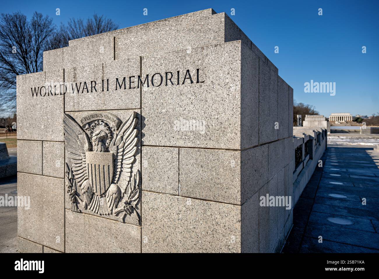 WASHINGTON DC — A bas relief American shield with eagle, arrows, and ...