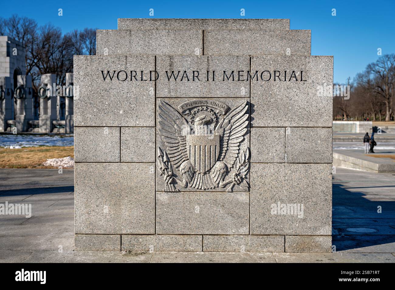 WASHINGTON DC — A bas relief American shield with eagle, arrows, and ...