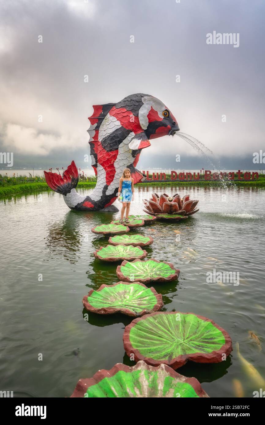 Bali, Indonesia, Ulun Danu Beratan Temple 4 Oct 2024 In lily pond, a ...