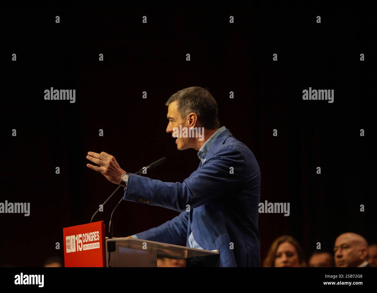 Prime Minister of Spain, Pedro Sánchez, during the 15th PSPV Congress ...