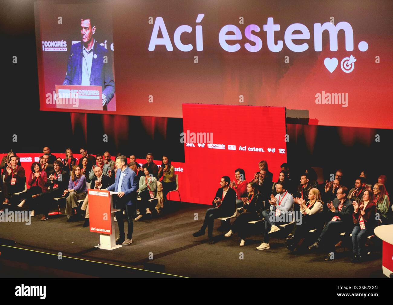 Prime Minister of Spain, Pedro Sánchez, during the 15th PSPV Congress ...