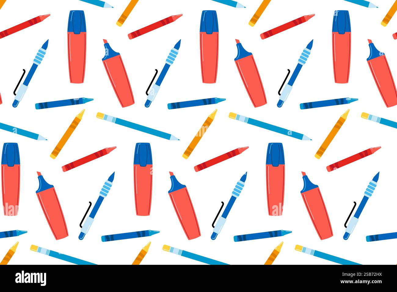 stationery elements seamless pattern design vector. Vector illustration ...