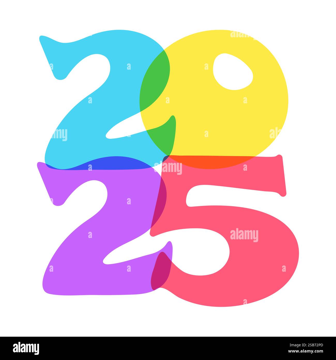 2025 handwritten text. Typography vector design for Happy New Year ...