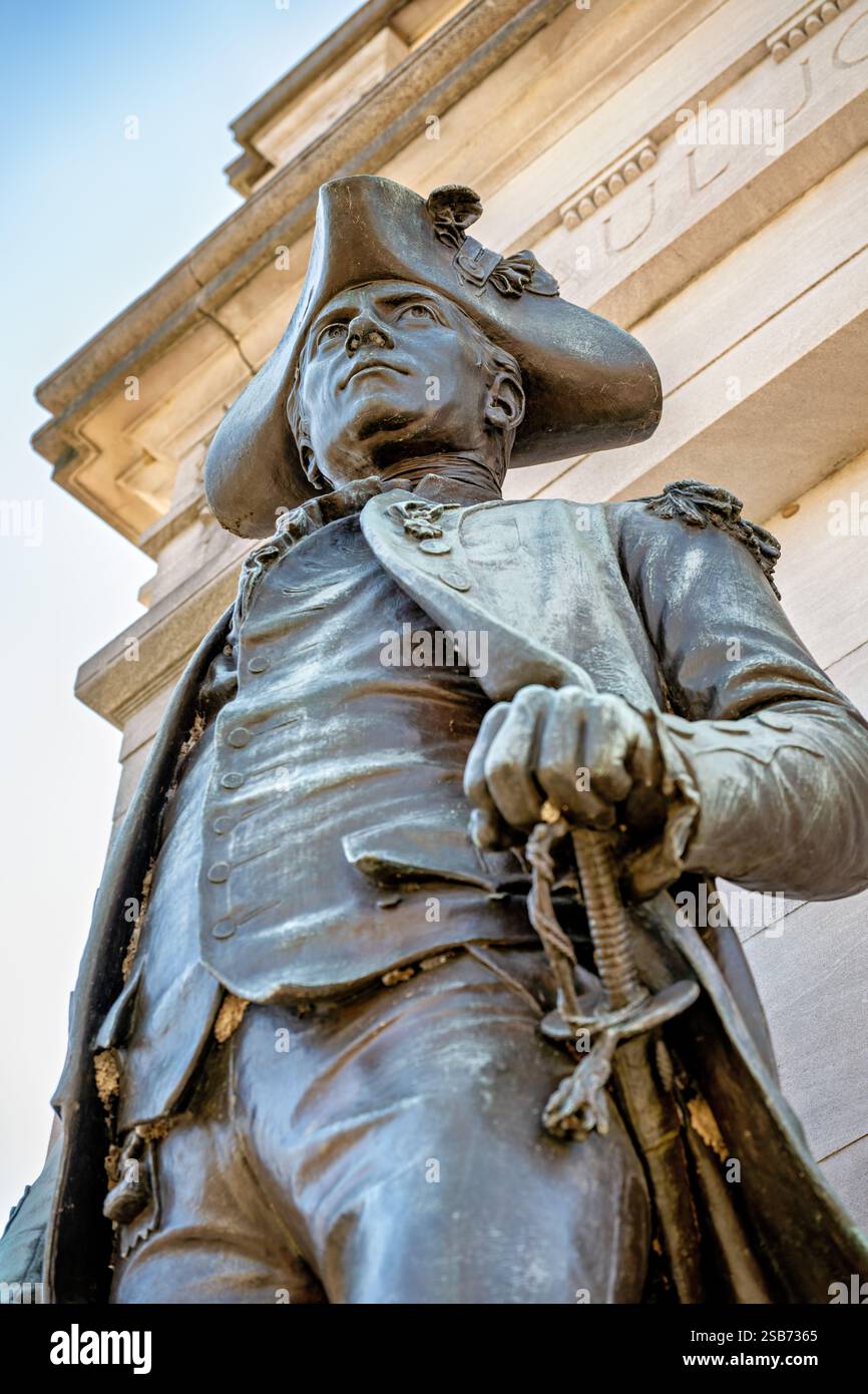 WASHINGTON DC, United States — The bronze statue of Commodore John Paul ...
