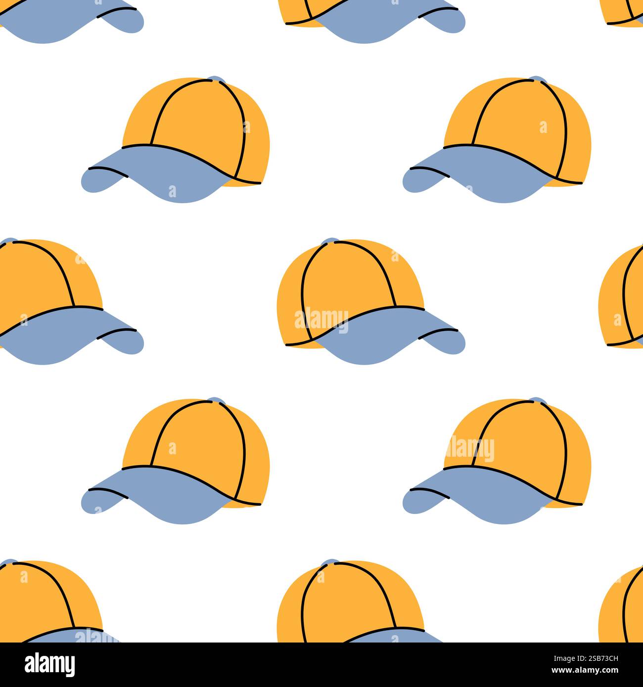 A collection of colorful baseball caps in a repeating pattern ...