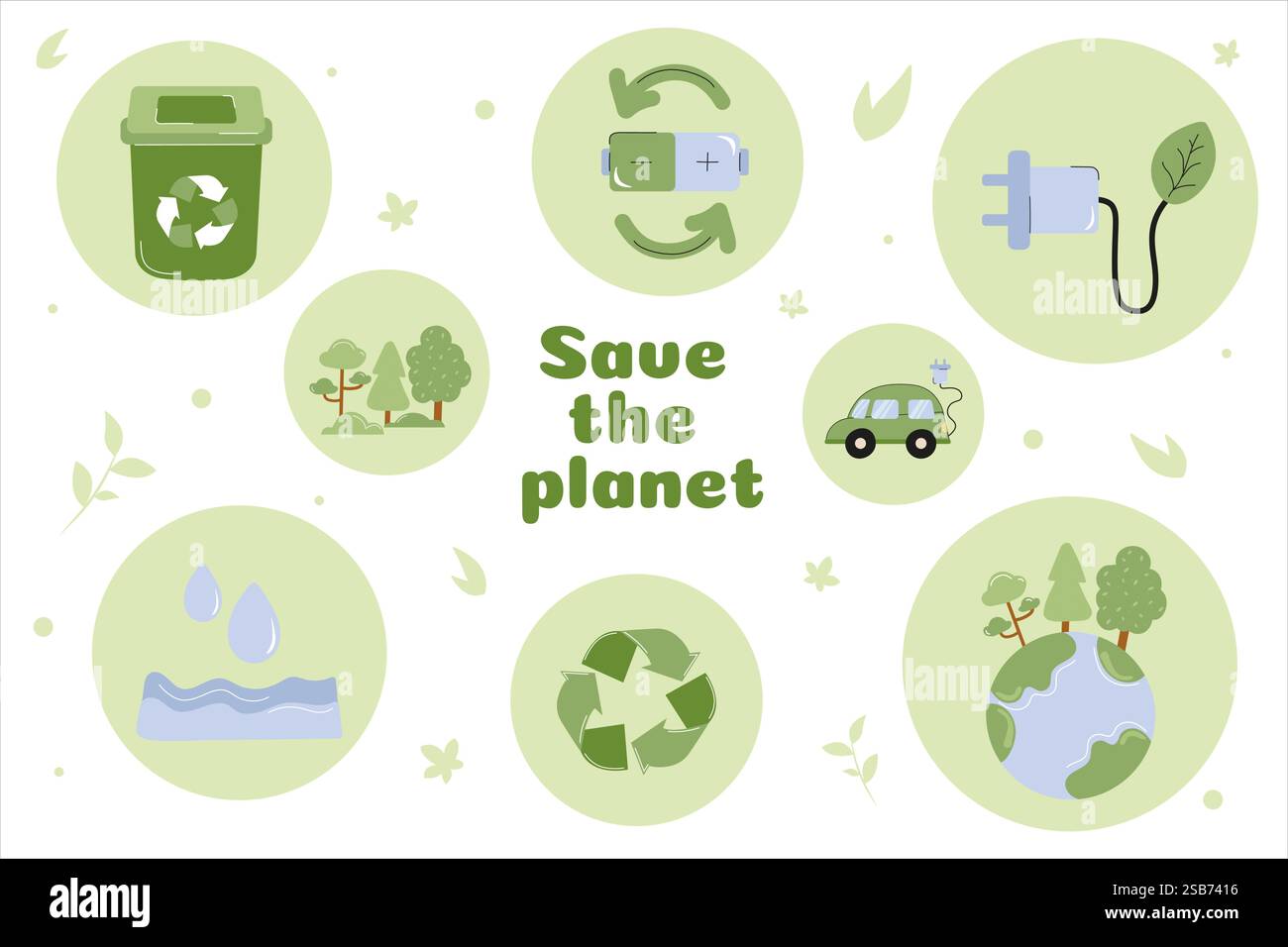 Colorful designs highlight the importance of recycling, using renewable ...