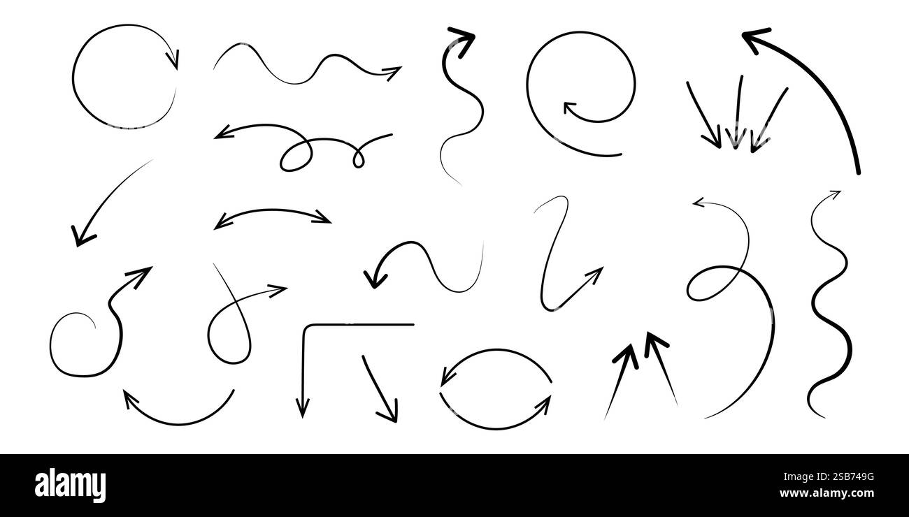 Set arrow icons, Collection different types of arrows sign. Black vector arrows fully editable ...