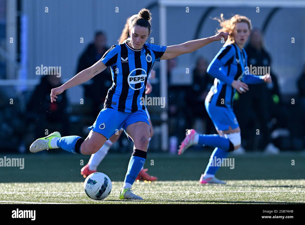 Aalter, Belgium. 01st Feb, 2025. Chloe Vande Velde (8) of Club YLA pictured during a female ...