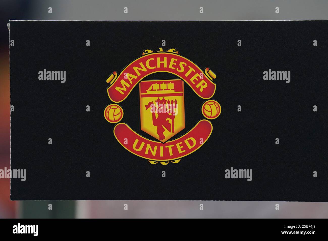 Bucharest, Romania. 30th Jan, 2025. Manchester United branding, club ...