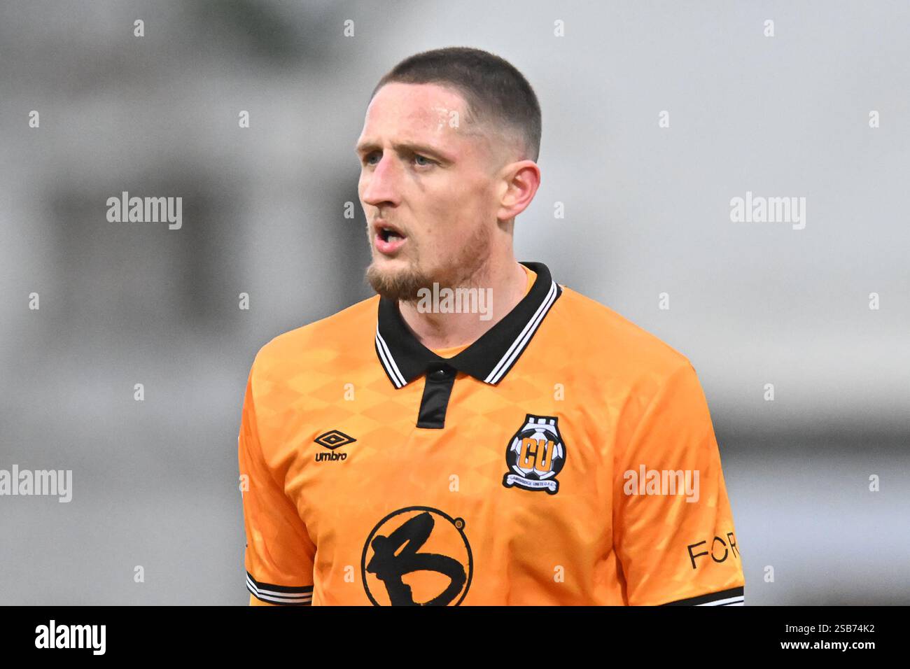 Cambridge, UK. 1st Feb 2025. Ryan Loft (18 Cambridge United) looks on ...
