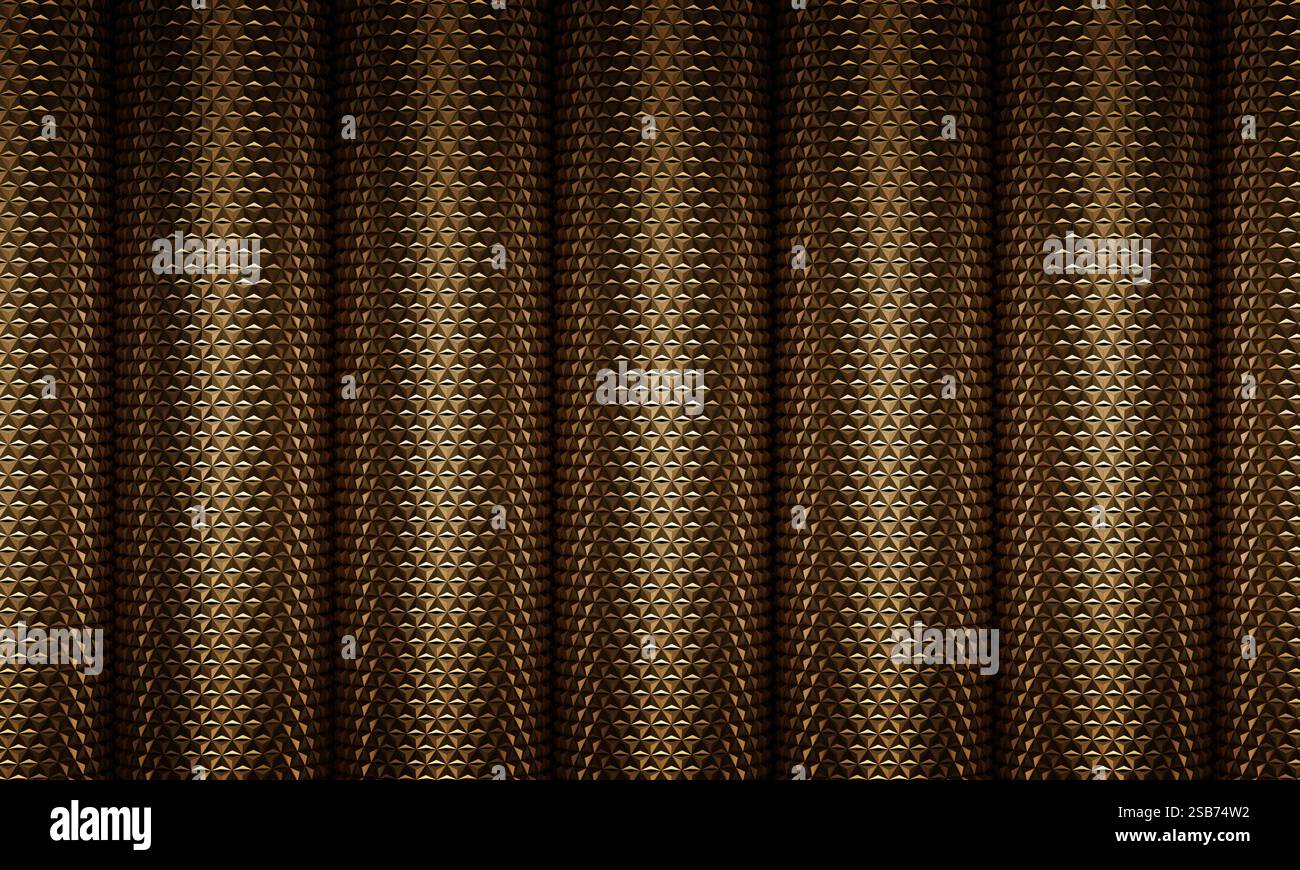 3d rendering illustration of triangular wall. Volumetric panel wall ...