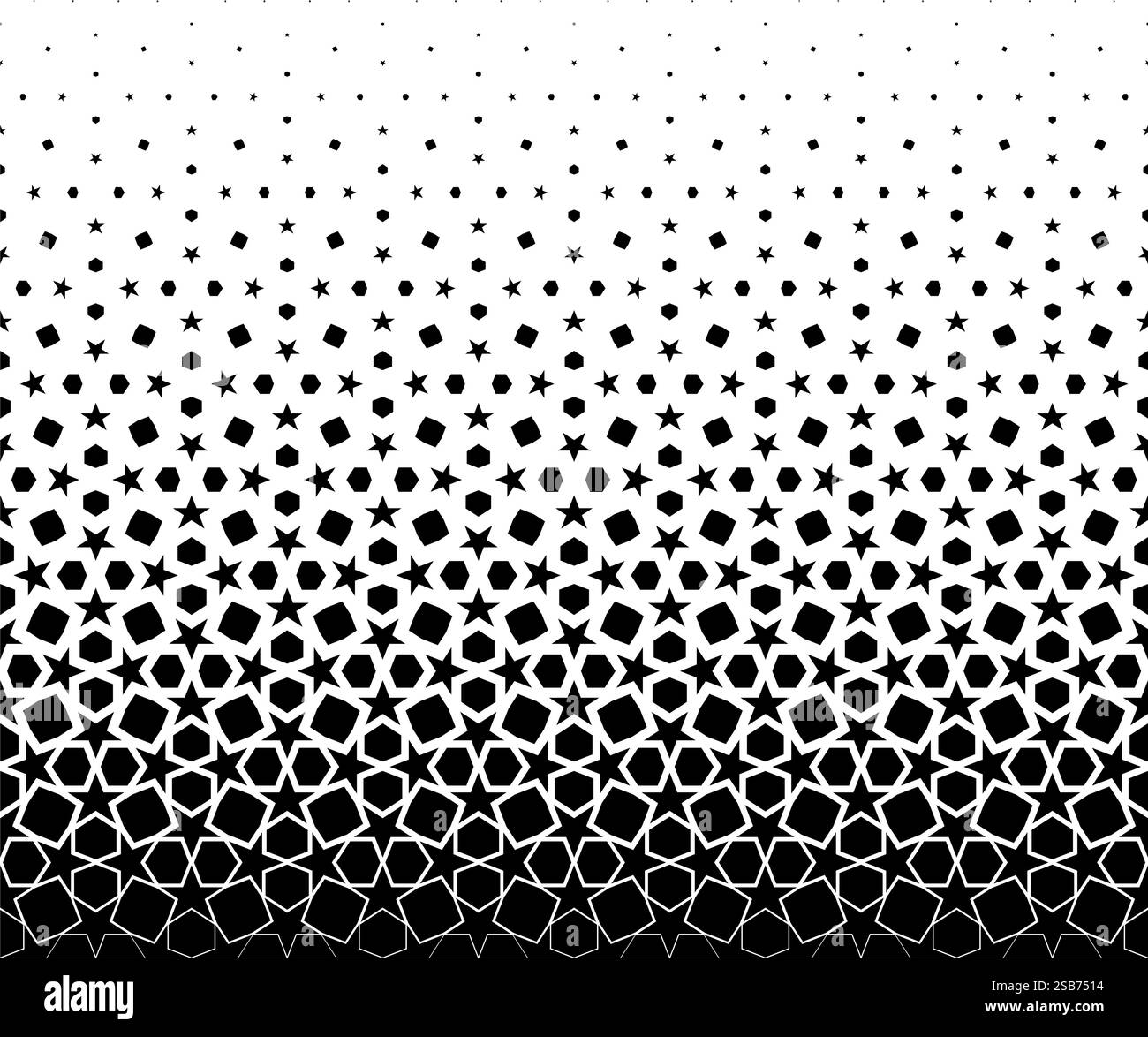 Geometric pattern of black figures on a white background.Option with an ...
