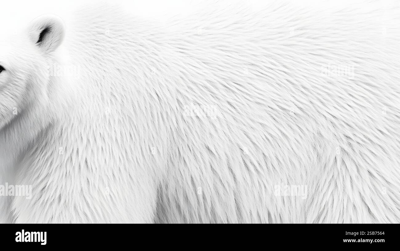 Soft,plush texture of pristine white polar bear fur with subtle shading ...