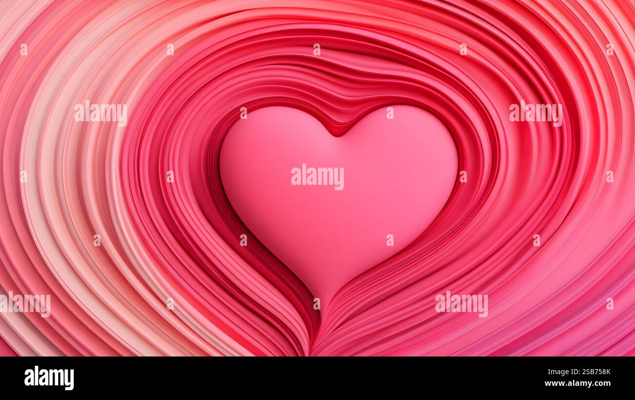 Interlocking pink and red swirl forms in a graceful,heart-like motion ...