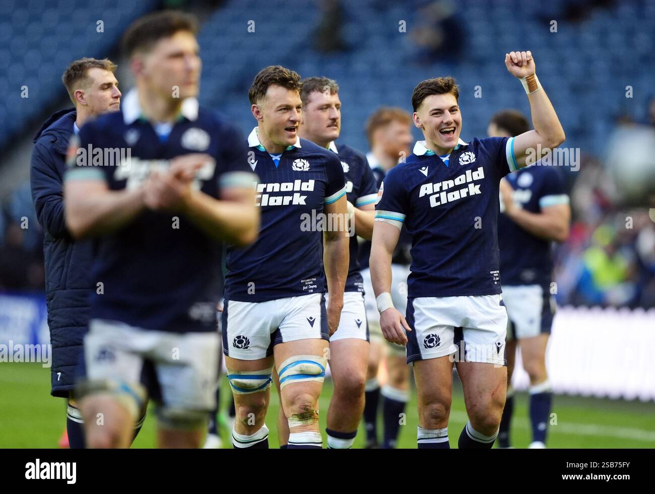 Scotland's Tom Jordan (right) following the Guinness Six Nations match ...