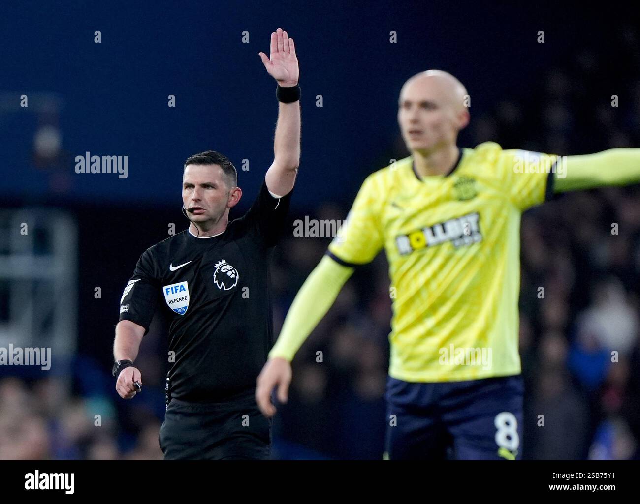 Referee Michael Oliver during the Premier League match at Portman Road ...