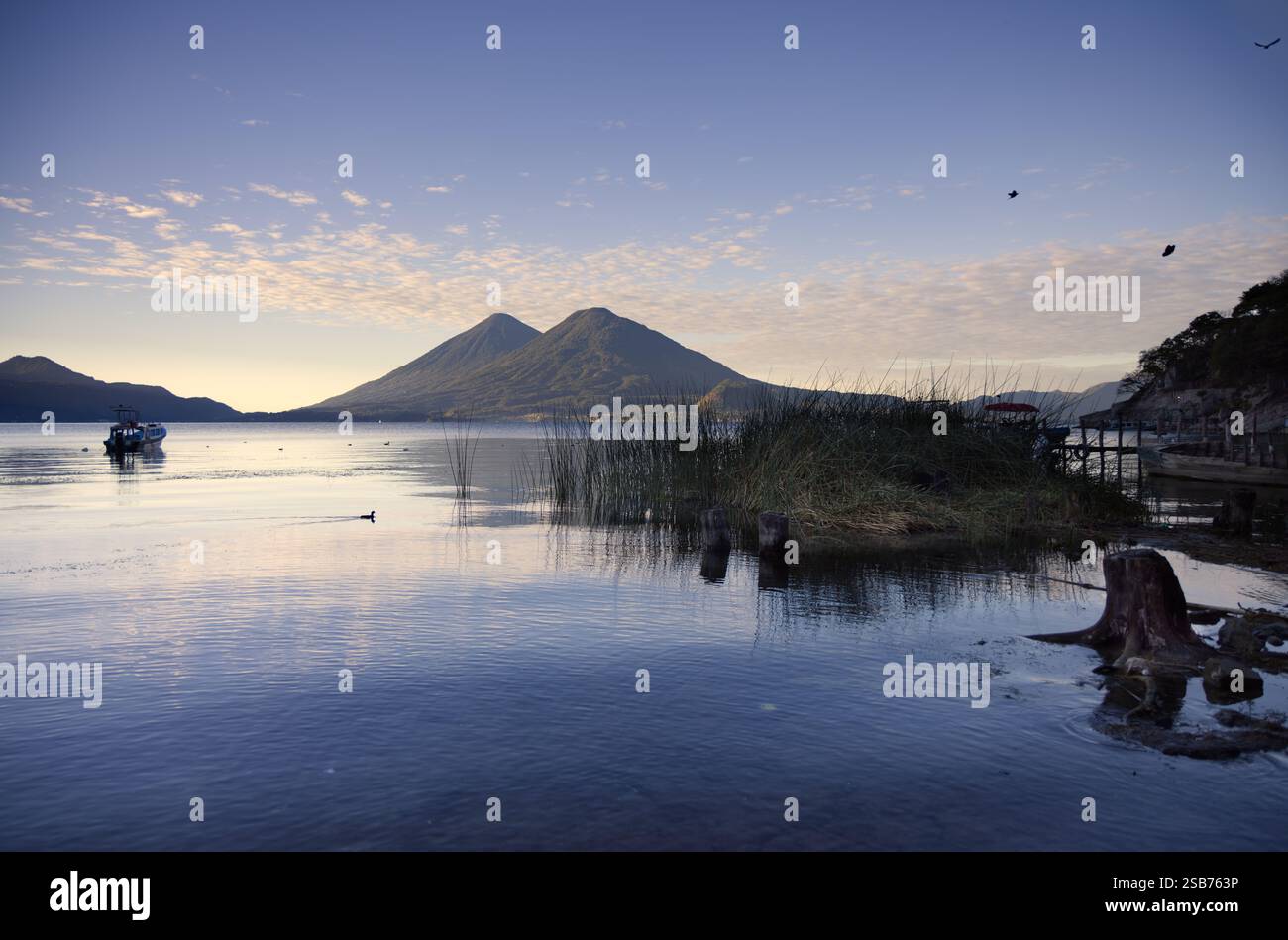 Lake Atitlan with its Volcanoes in Guatemala Stock Photo - Alamy