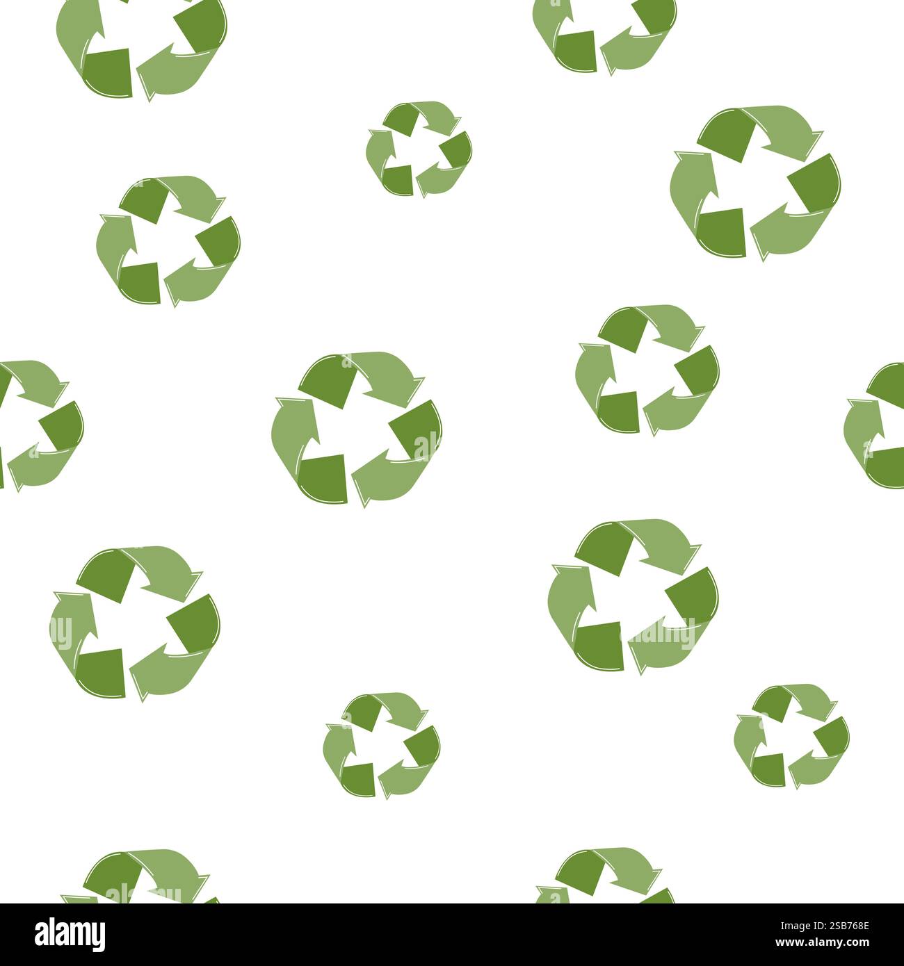 Green recycling symbols are repeated against a white backdrop ...