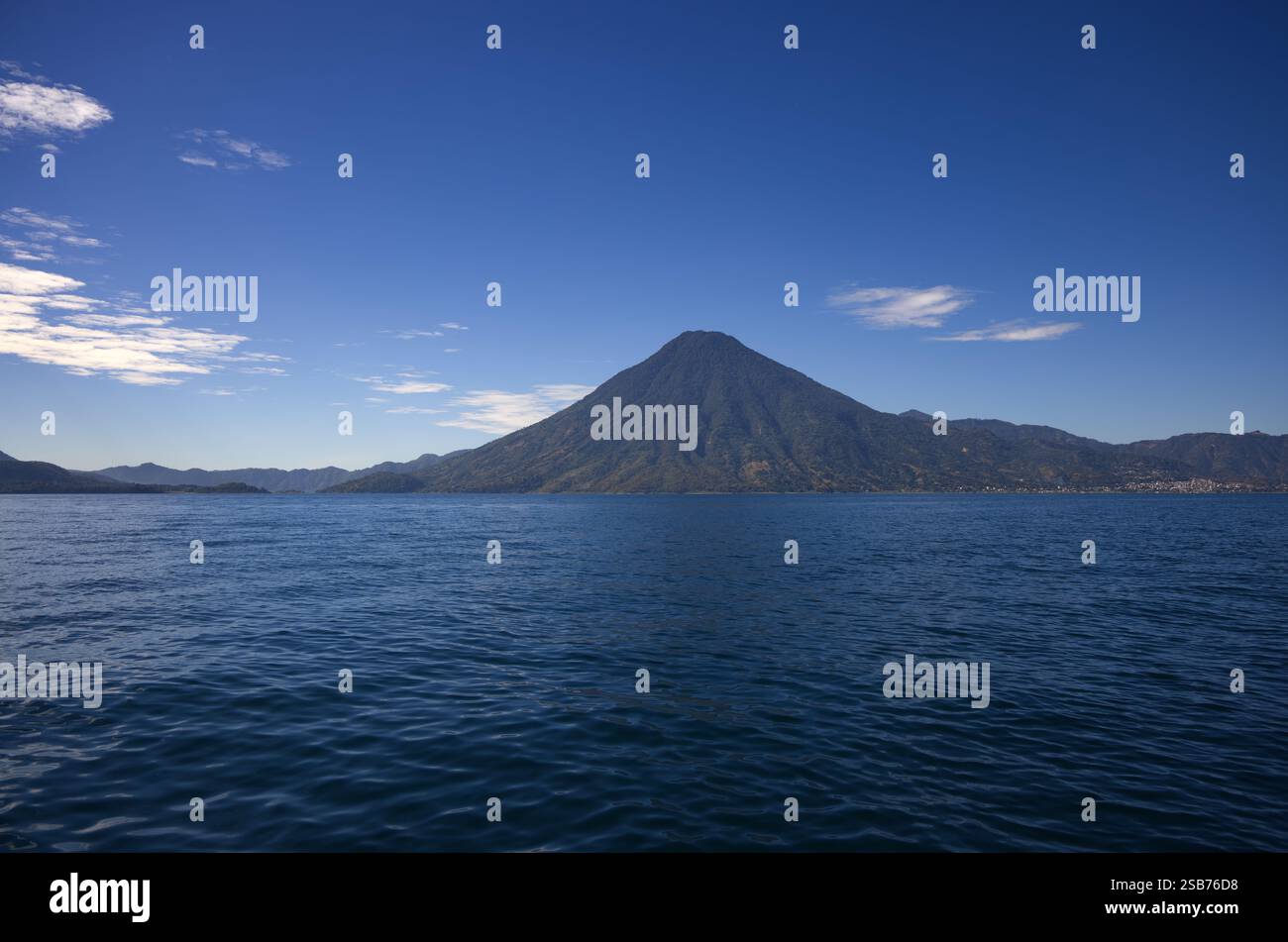 Lake Atitlan with its Volcanoes in Guatemala Stock Photo - Alamy
