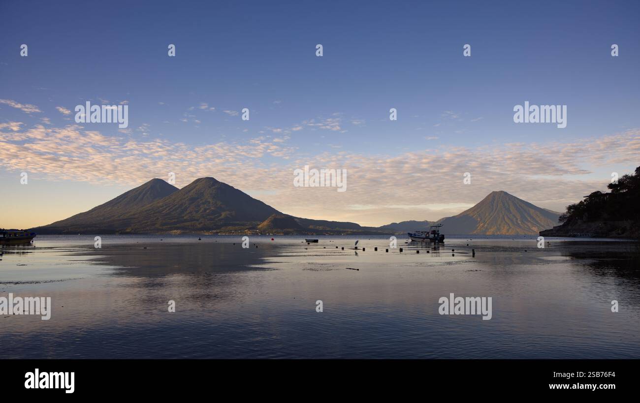 Lake Atitlan with its Volcanoes in Guatemala Stock Photo - Alamy