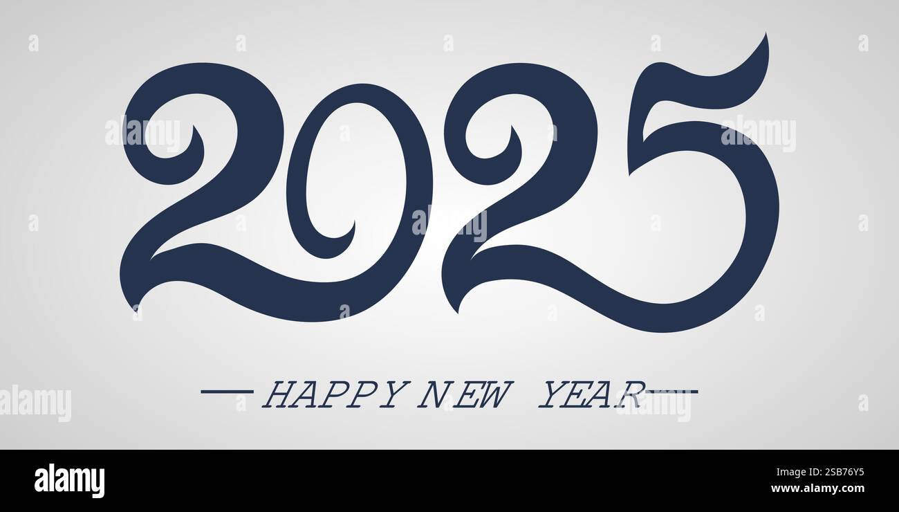 2025 handwritten text. Typography vector design for Happy New Year ...