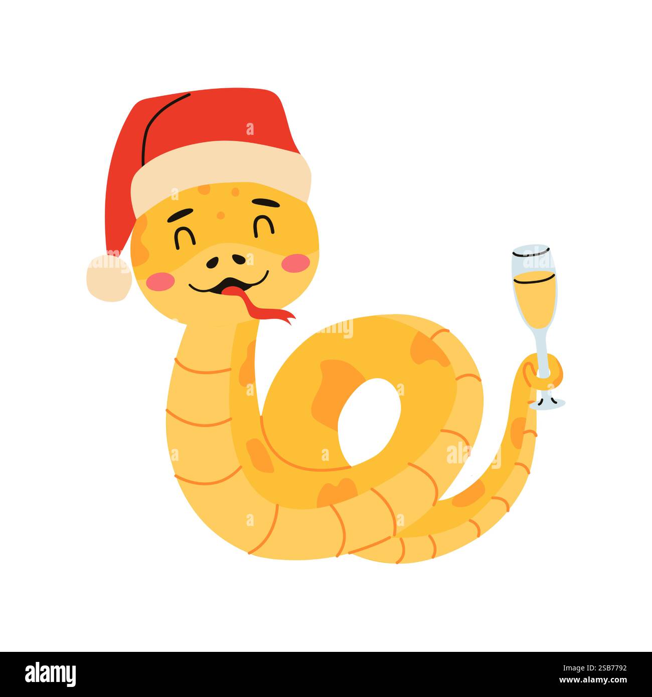 cartoon cute snakes isolated on white background. Little child snake ...