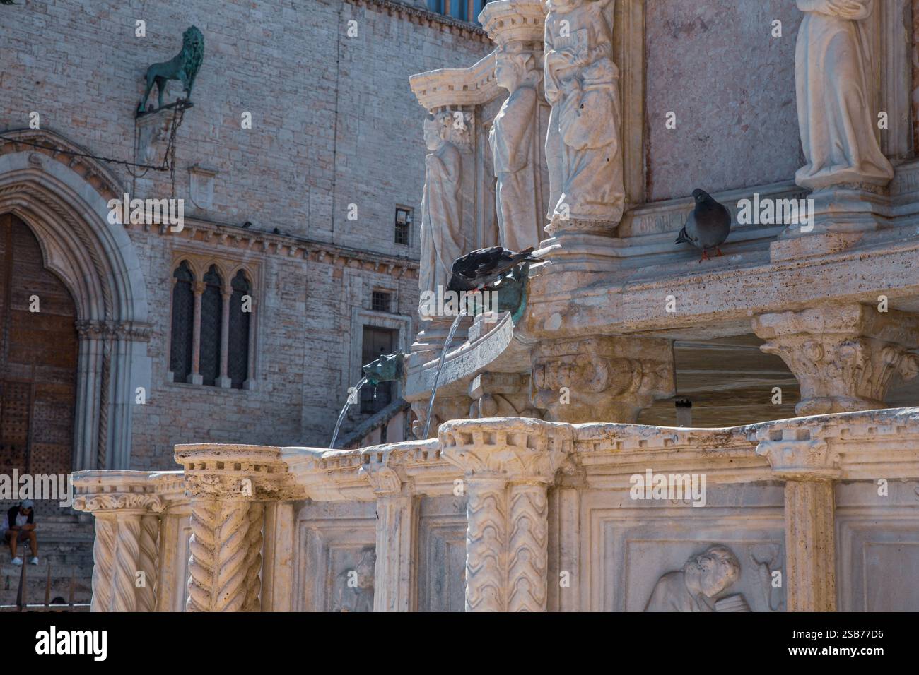Thirsty pigeons refresh themselves simultaneously at an ancient ...